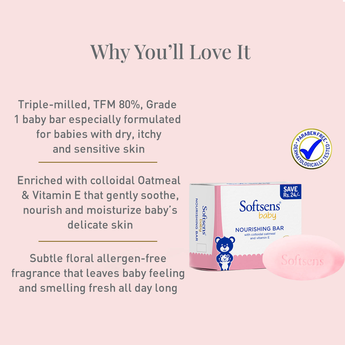 Nourishing Baby Bar Soap (100g x 3 Multipack) – Softsens Baby India