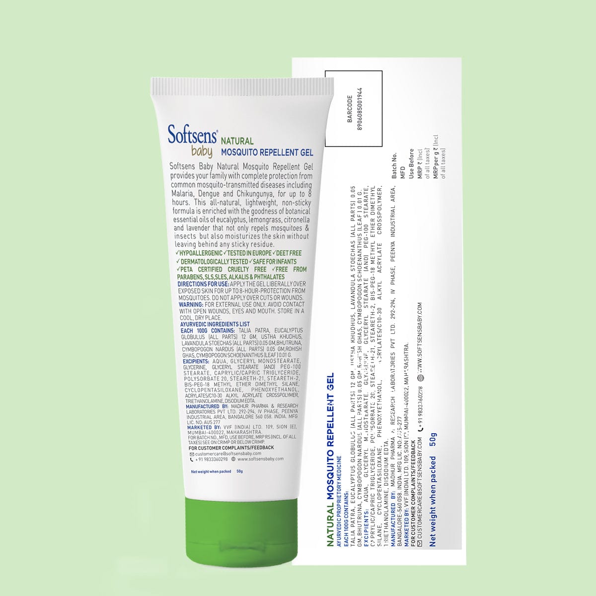 Buy Natural Mosquito Repellent Gel Online @Softsensbaby.com – Softsens ...